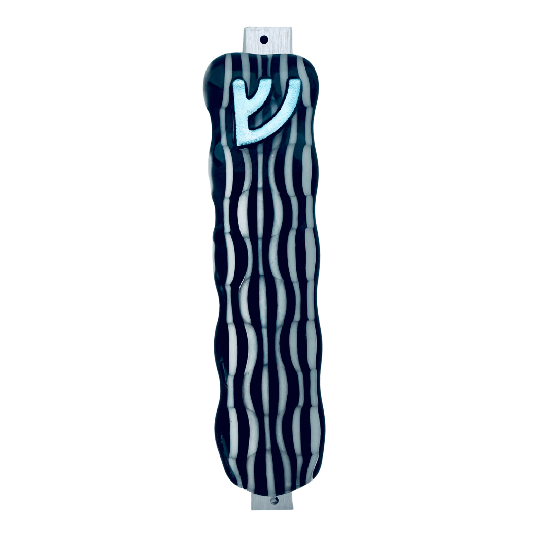 Black and White Illusions Mezuzah by Jacki Cohen