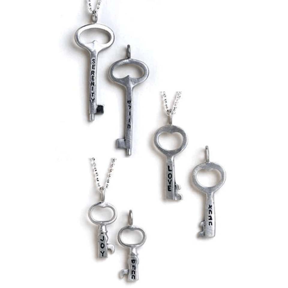 Hebrew Key Sterling Silver Necklace by Emily Rosenfeld
