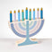 Mini Wood Menorah With Removable Wooden Candles - Pastel
