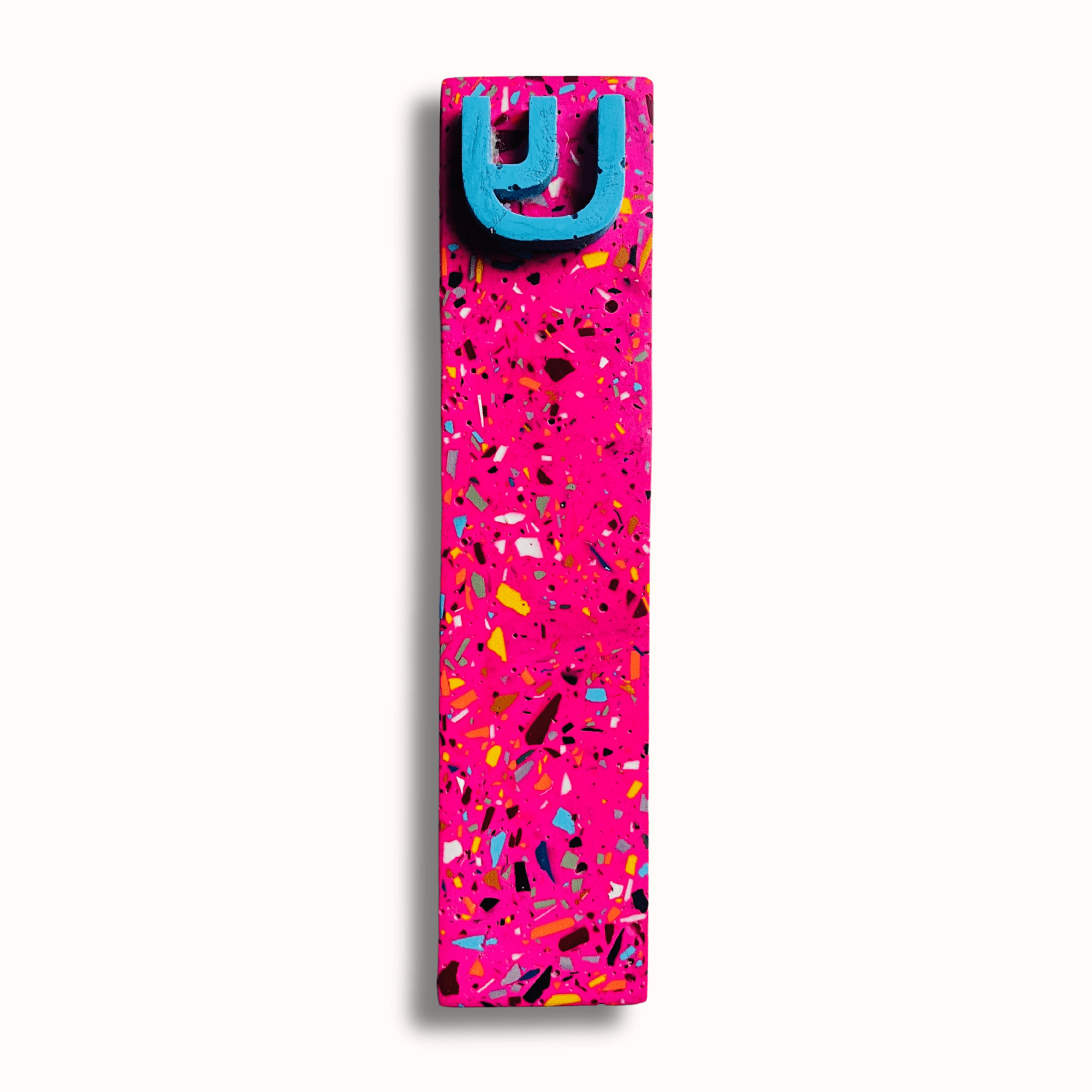 Hot Pink Rainbow Terrazzo Mezuzah