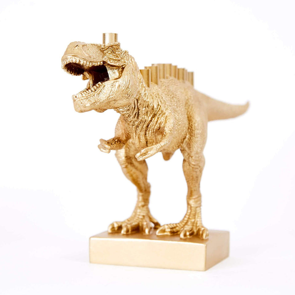 Gold T-Rex Dinosaur Menorah