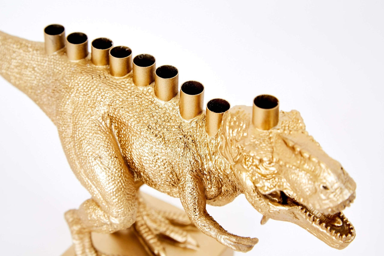 Gold T-Rex Dinosaur Menorah