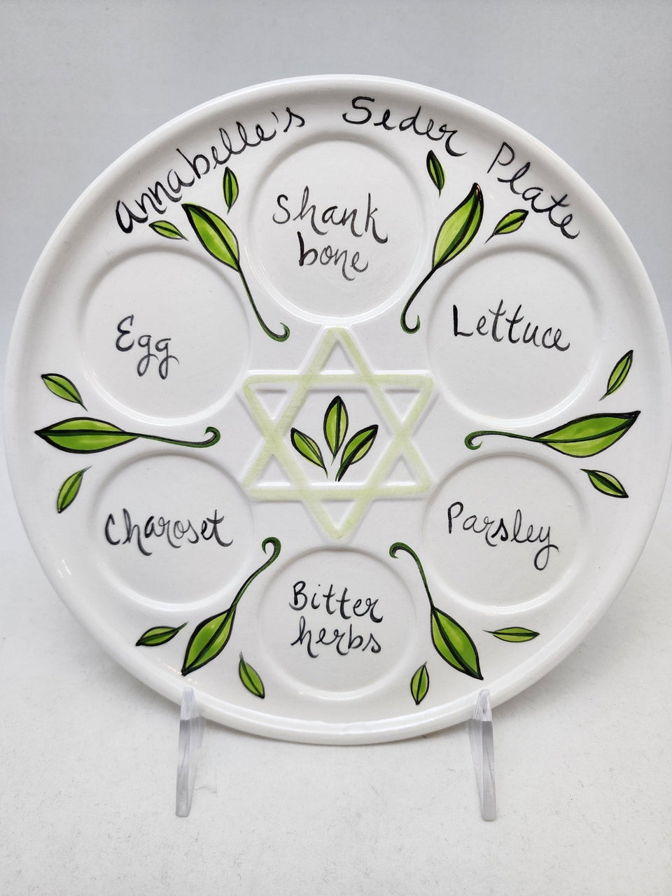 Handmade Personalized Seder Plate With First Name