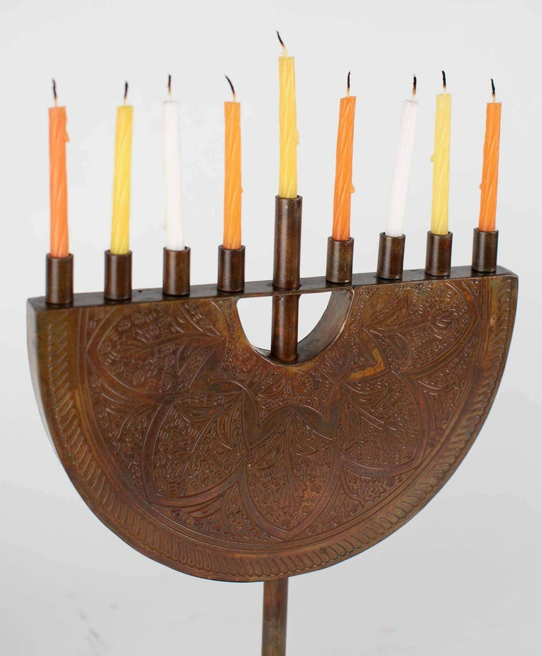 Engraved Iron Menorah
