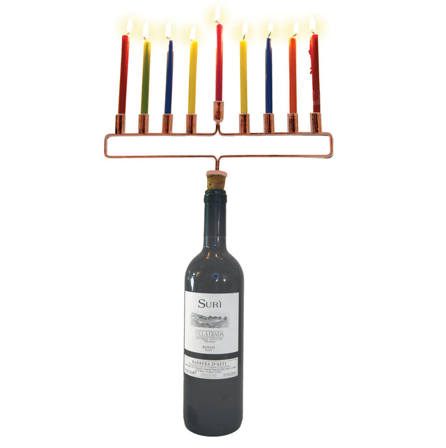 Copper Cork Menorah