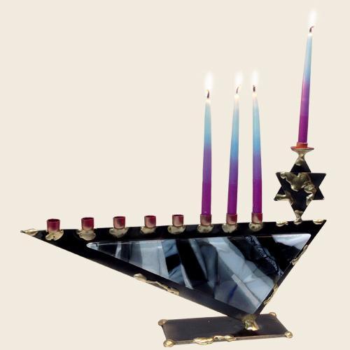 Classy Oil Style Menorah by Gary Rosenthal
