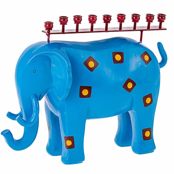 Metal Elephant Menorah