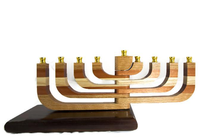 Mixed Wood Menorah