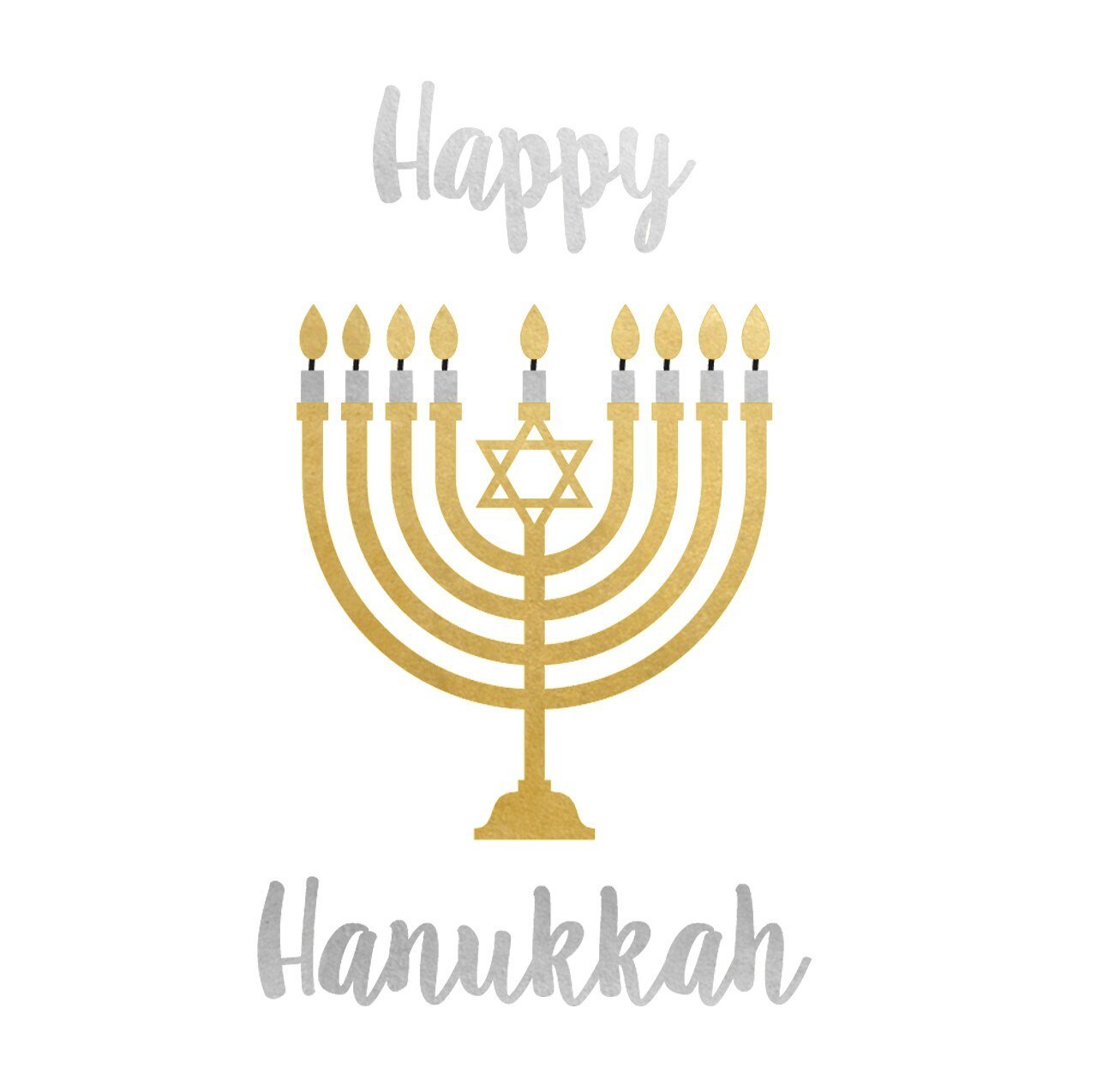 Happy Hanukkah Menorah Temporary Flash Tattoos