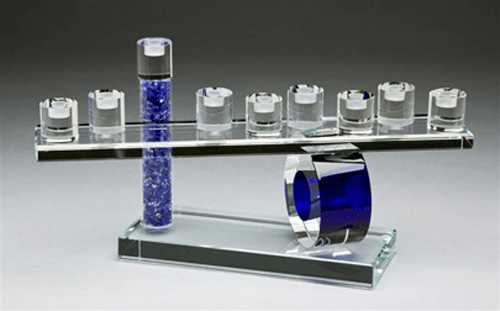 Shardz Suspended Light Menorah - Custom Made with Your Wedding Glass