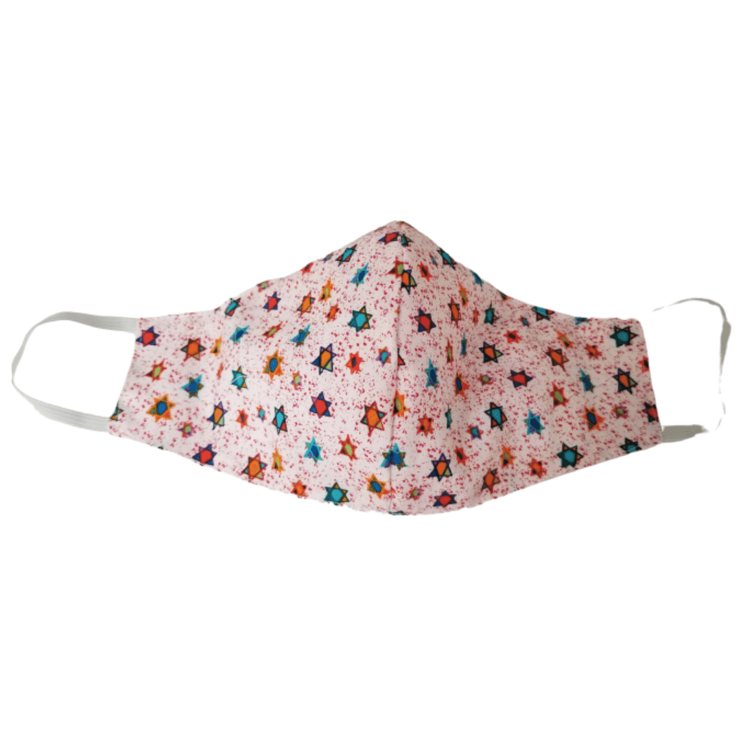 Pink Star of David Face Mask - 100% Cotton