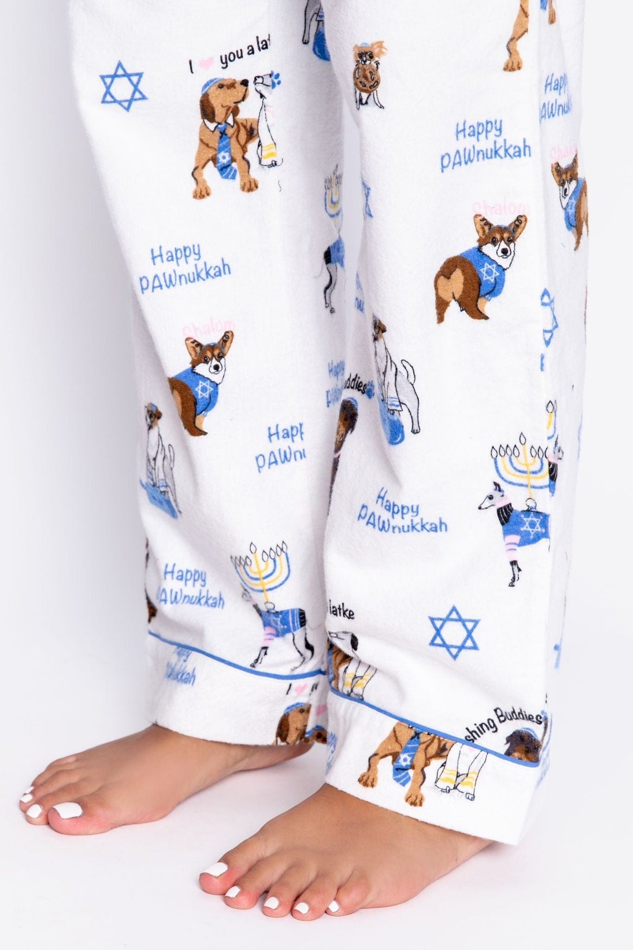 Happy Pawnukkah Hanukkah Pajama Pants by P.J. Salvage - (Sizes XS - XL