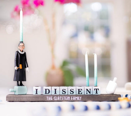RBG "I Dissent" Ruth Bader Ginsburg Menorah - Candle or Oil