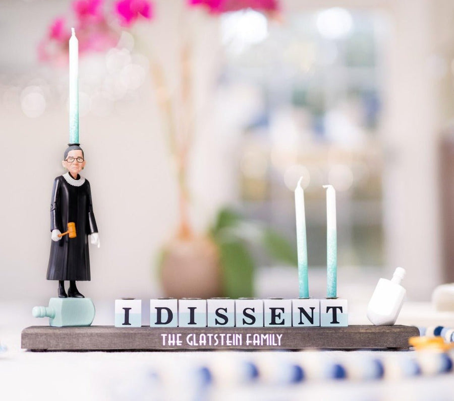 RBG "I Dissent" Ruth Bader Ginsburg Menorah - Candle or Oil