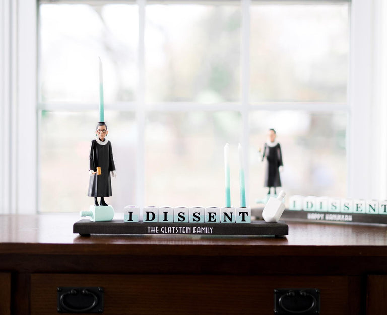 RBG "I Dissent" Ruth Bader Ginsburg Menorah - Candle or Oil