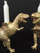 Dinosaur Shabbat Candlesticks in Gold