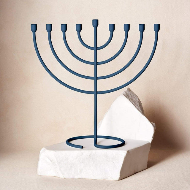 Trace Menorah by Via Maris - Midnight Blue