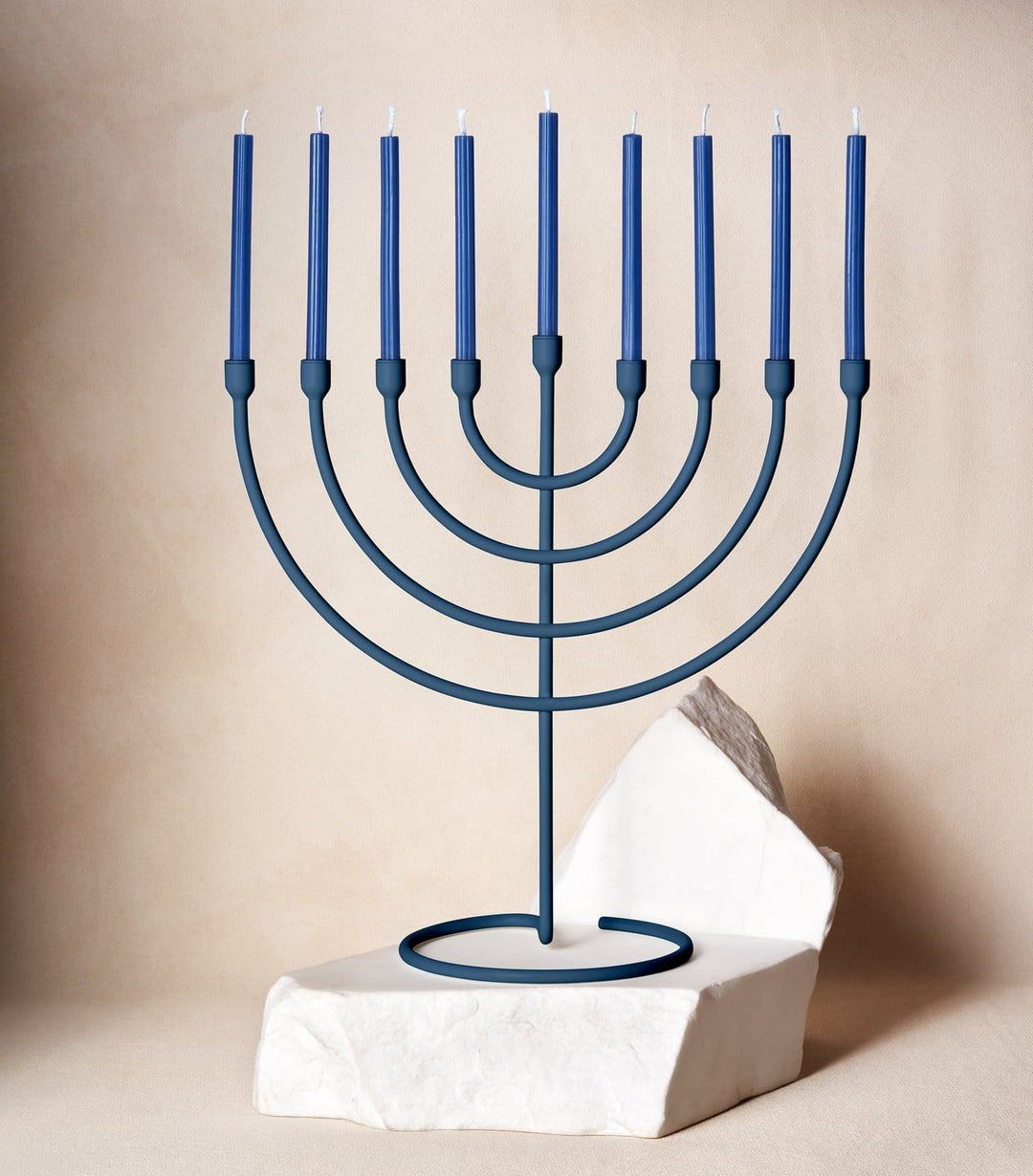 Trace Menorah by Via Maris - Midnight Blue