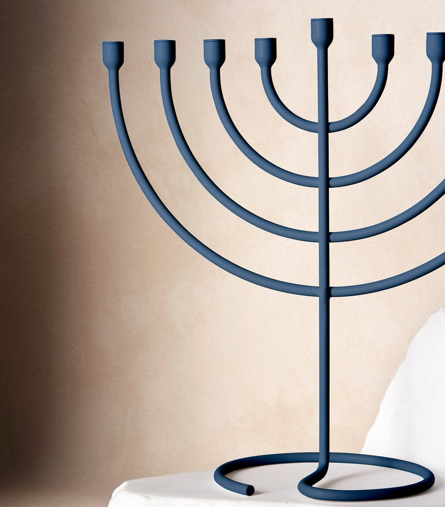 Trace Menorah by Via Maris - Midnight Blue